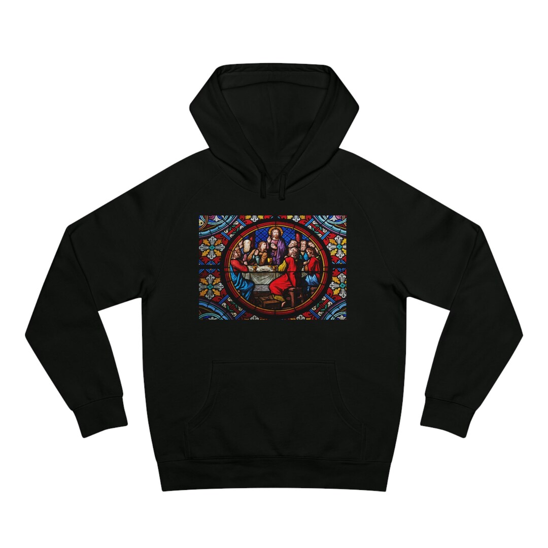 Last Supper Stained Glass Hoodie - Etsy