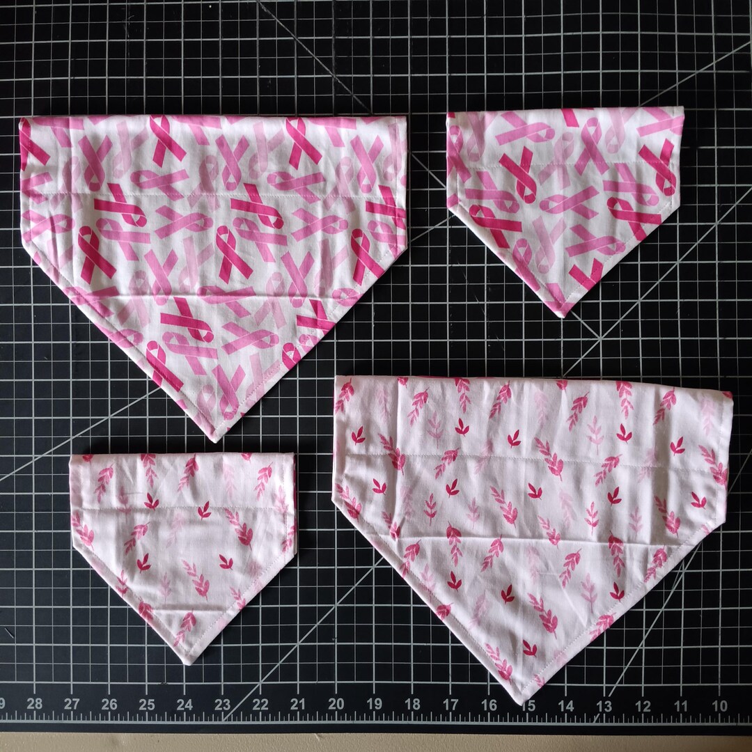 Breast Cancer Awareness Reversible Over the Collar Dog Cat Bandanas ...