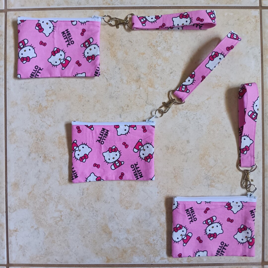 Hello Kitty Zipper Coin Purse Wallet W/ Wristlet Key Fob - Etsy