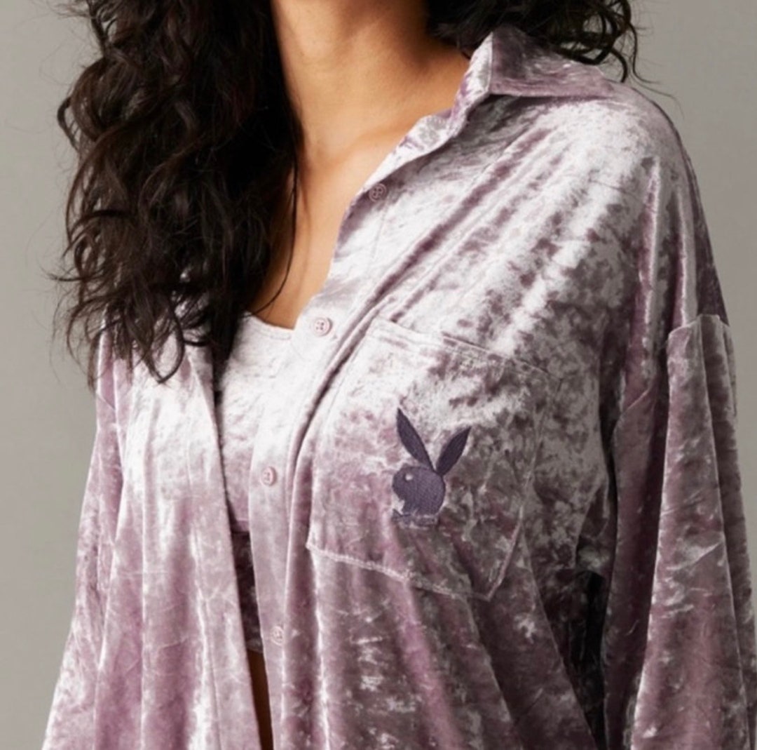 Playboy Shacket Womens Top Blouse Velour Matching Set - Etsy