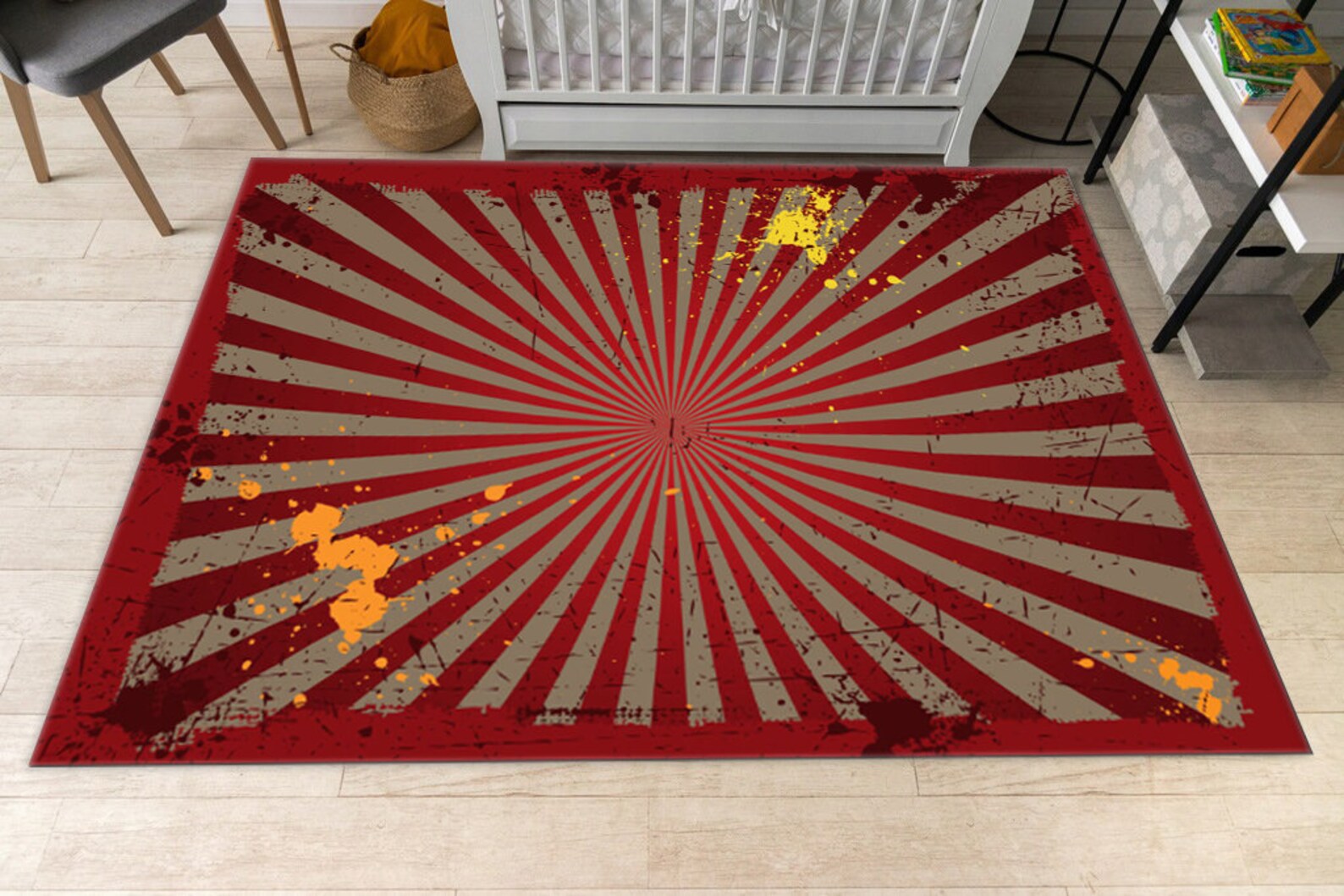 Circus Rug, Fun Fair Rug, Kids Room Decor, for Childs, Red Rug, Living ...