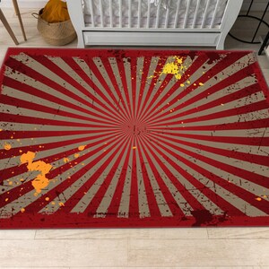 Circus Rug, Fun Fair Rug, Kids Room Decor, for Childs, Red Rug, Living ...