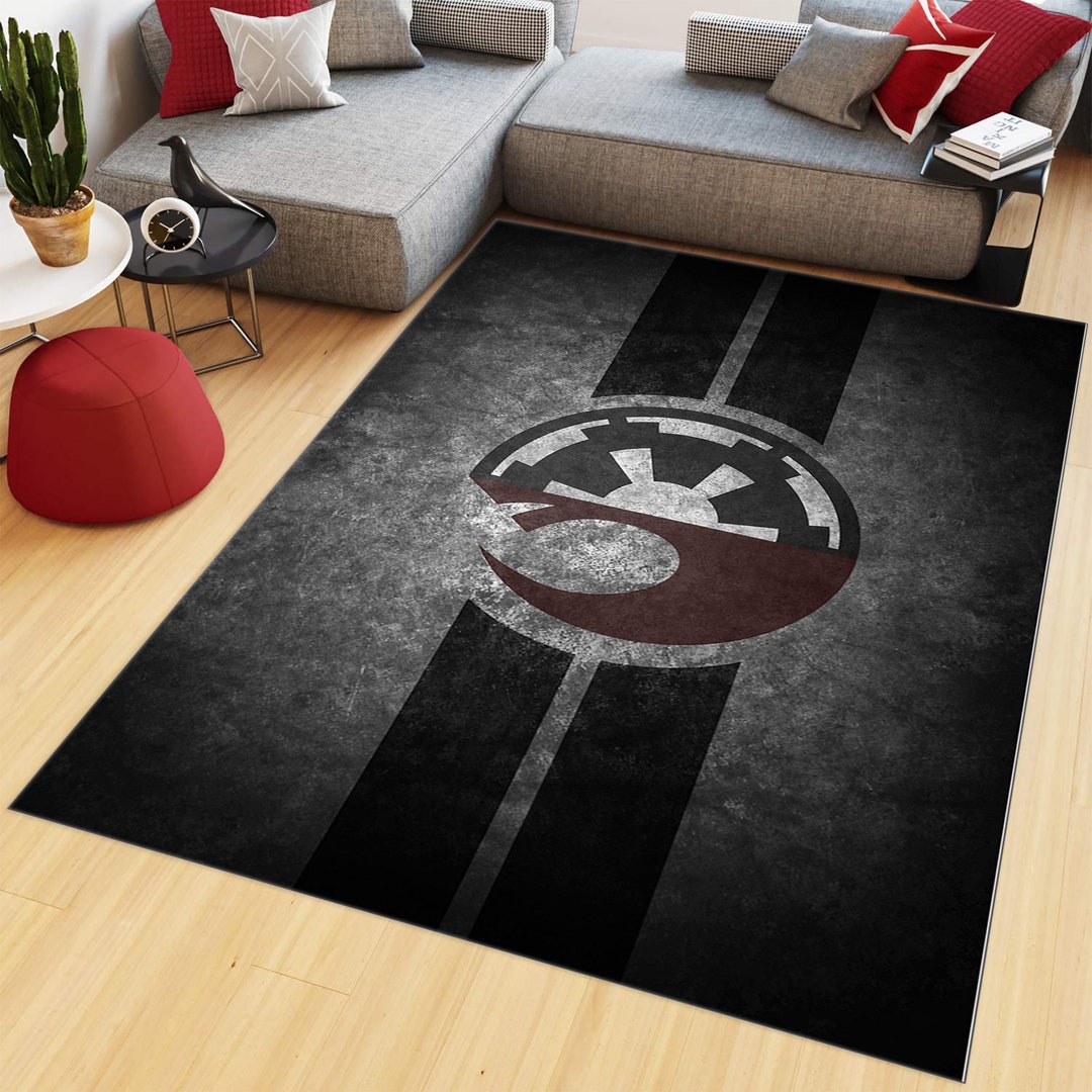 Starwars Rug, Star Wars Rug, Empire Logo Rug, Living Room Rug, Home ...