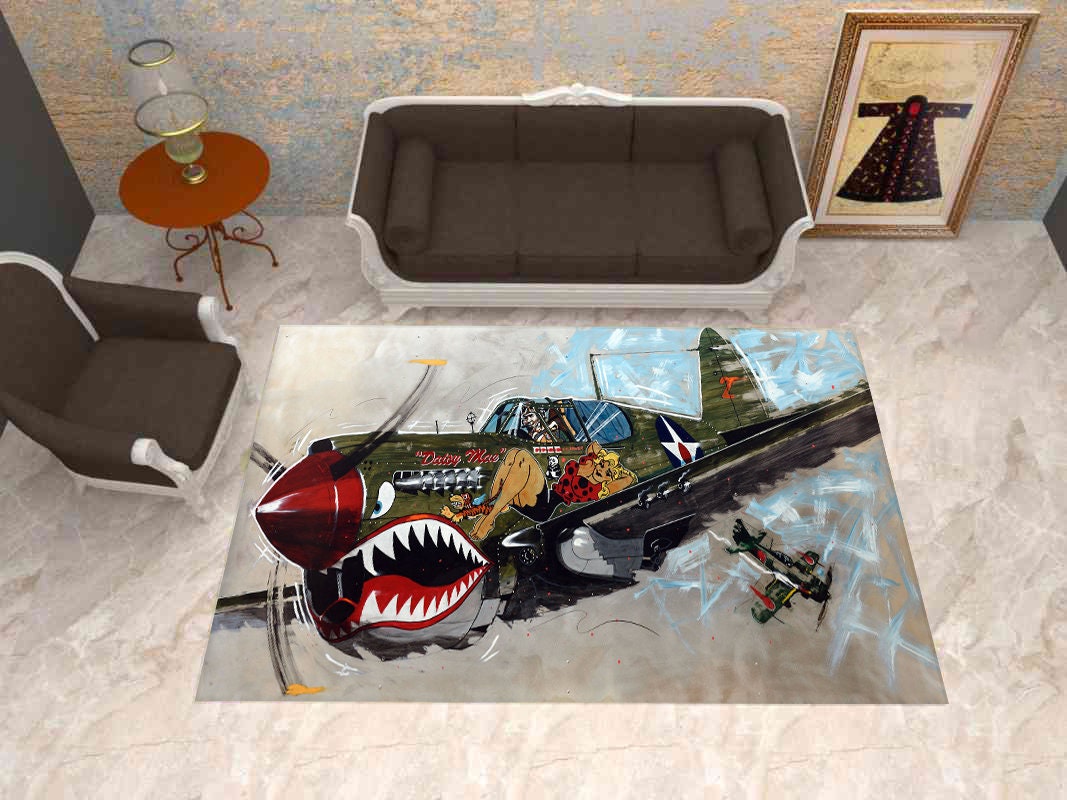 War Plane Rug, Pop Art Rug, Spitfire Rug, Aviation Rug, for Living Room ...