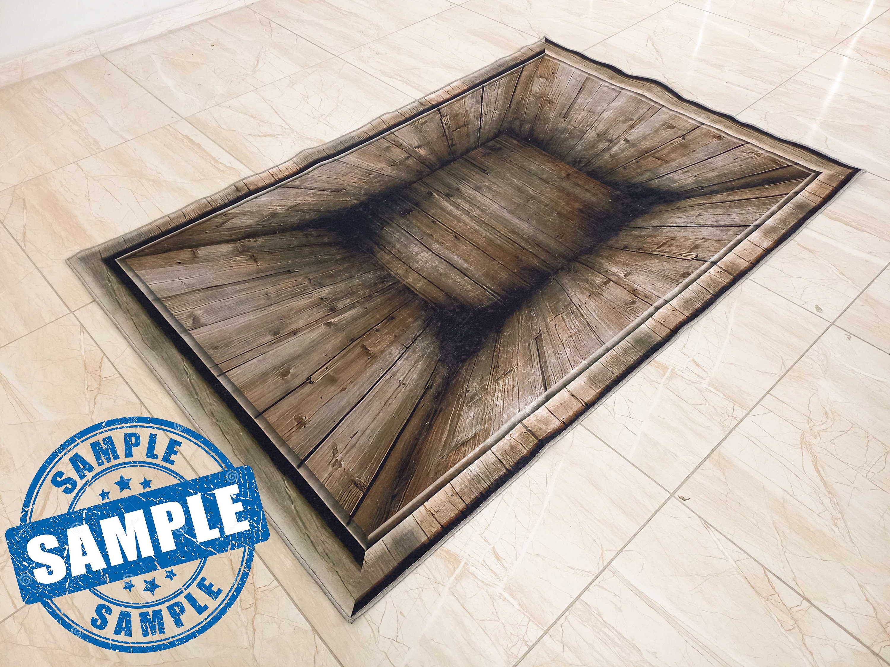 3D Rug, Illusion Rug, Optical Illusion Rug, Vortex Rug, Brown Rug ...