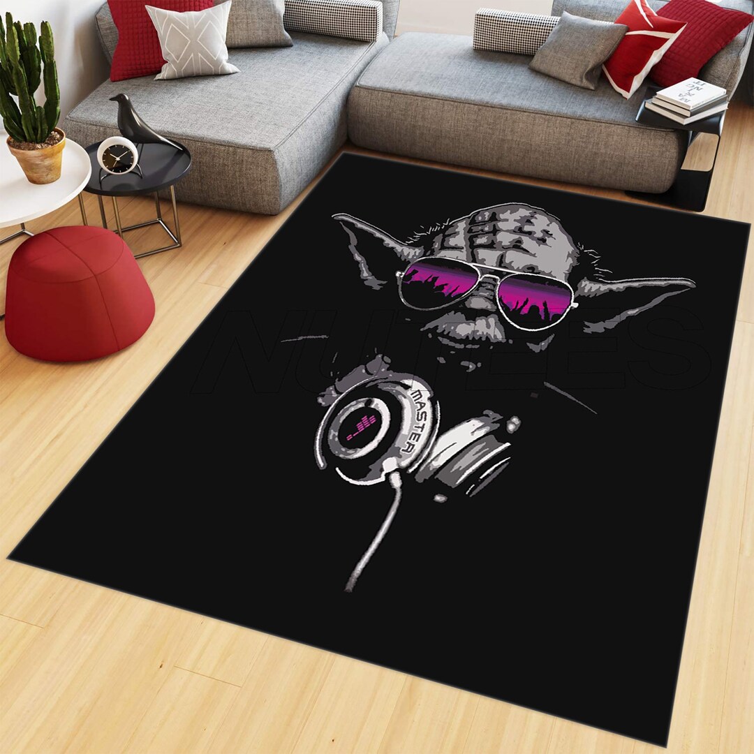 Starwars Rug, DJ Yoda Rug, Star Wars Rug, Cool Rug, Office Decor, Non ...