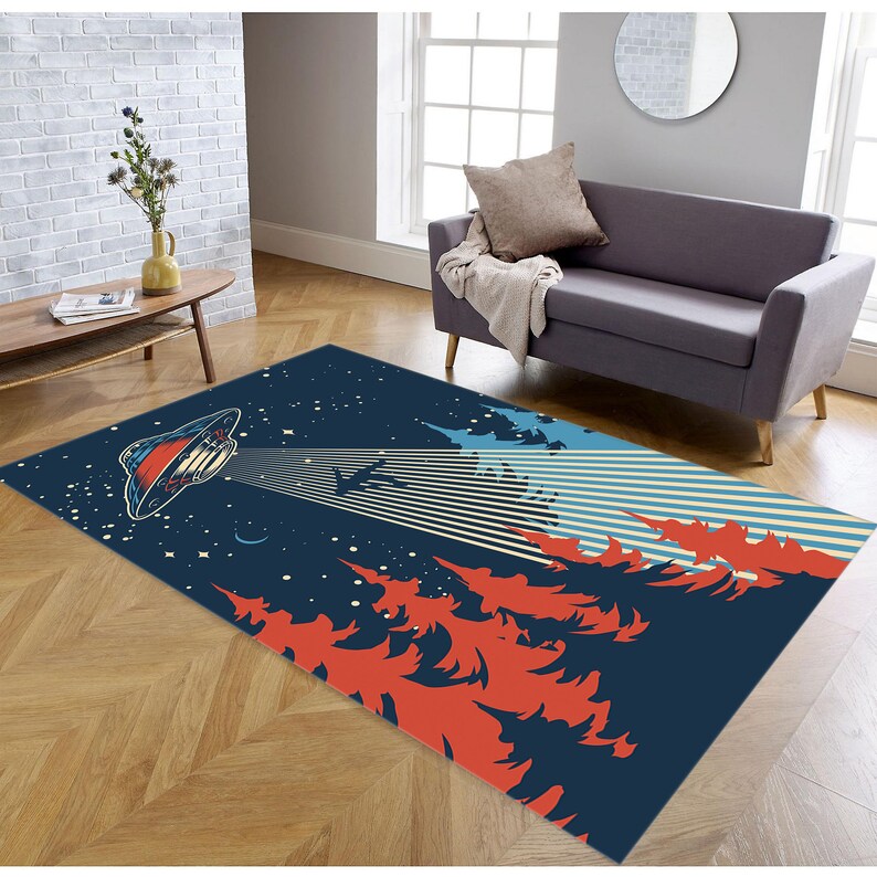 Ufo Rug Alien Rug Space Ship Rug Boys Girls Room Rug - Etsy