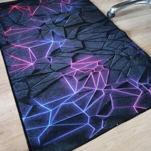 Neon Look Rug, Purple Area Rug, Gaming Room Rug, E-sport Rug, Colorful ...