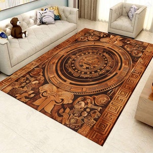 Mayan Rug, Ancient Rug, Ethnic Decor, Hieroglyph Carpet, Boys Room Rug ...