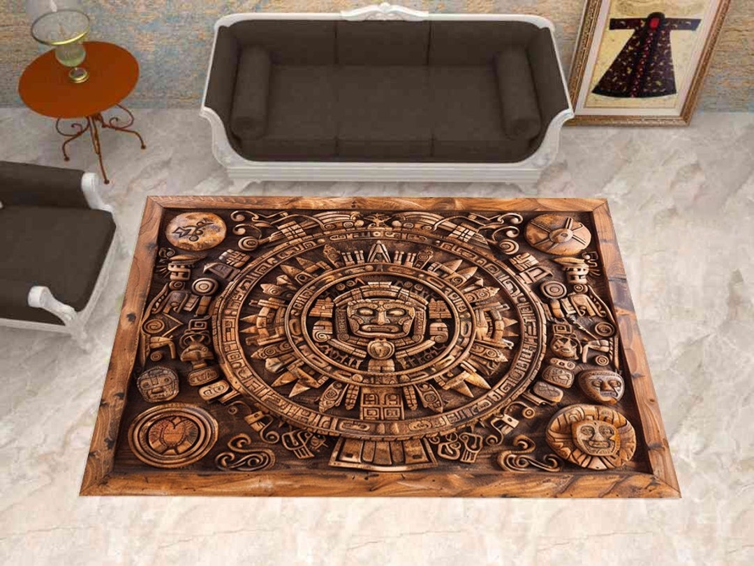 Mayan Rug, Ancient Rug, Ethnic Decor, Hieroglyph Carpet, Boys Room Rug ...