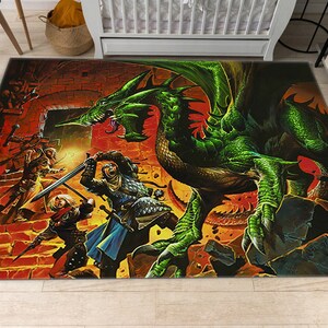 Dungeons Dragons Rug, Dragon Carpet, DND Theme Rug, Game Map, Boys Room ...