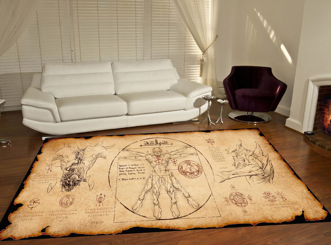 Satan Rug, Witch Rug, Magic Rug, Ritual Rug, Pentagram Rug, Room Decor ...