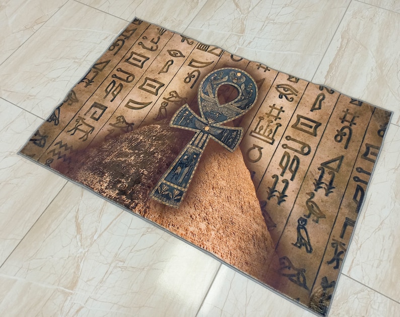 Ankh Rug, Egypt Rug, Hieroglyph Rug, Eye of Ra Rug, Ancient Rug ...