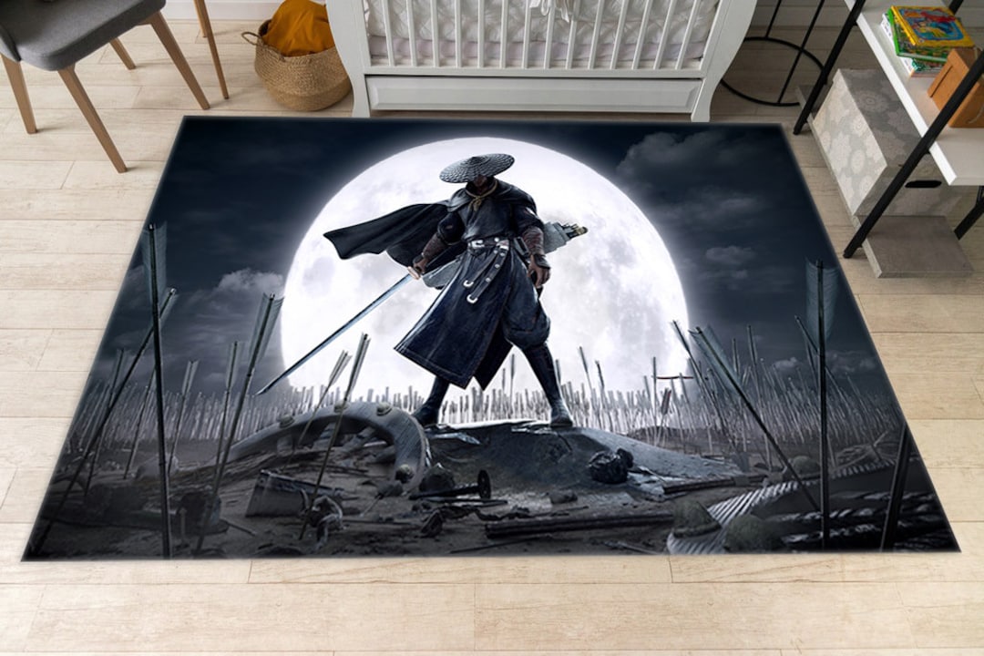 Knight Rug, Samurai Rug, Katana Rug, Anime Ninja Rug, Modern Rug, Gift ...