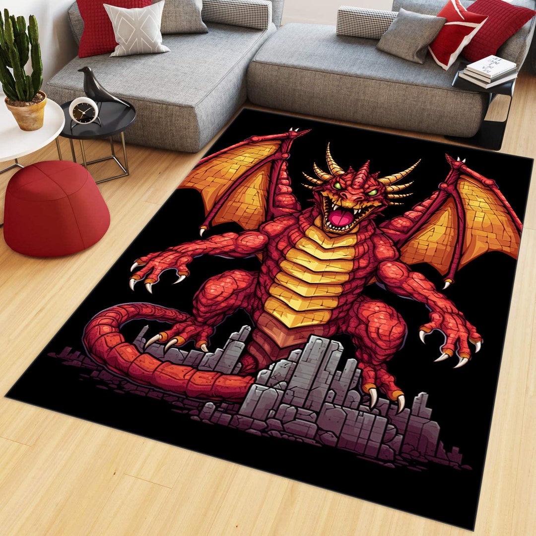 Zelda Rug Dragon Rug Cool Rug Old PC Game Rug Arcade Area - Etsy