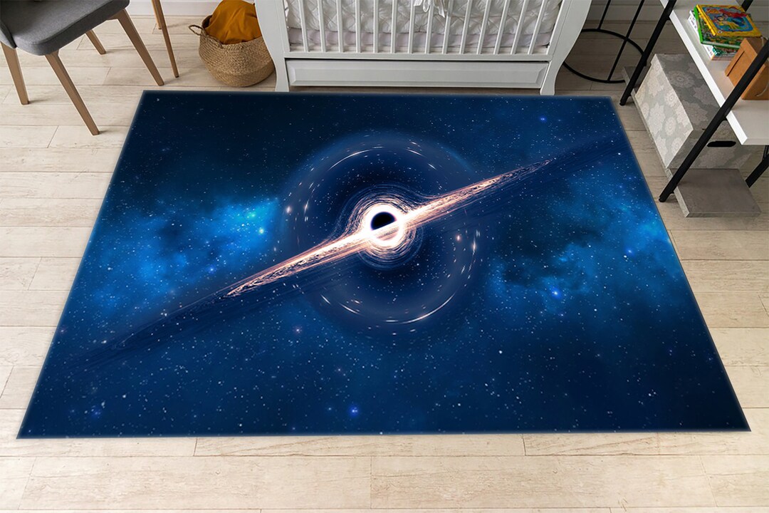 Space Rug, Black Hole Rug, Blue Rug, Cool Rug, Office Room Rug, Shining ...