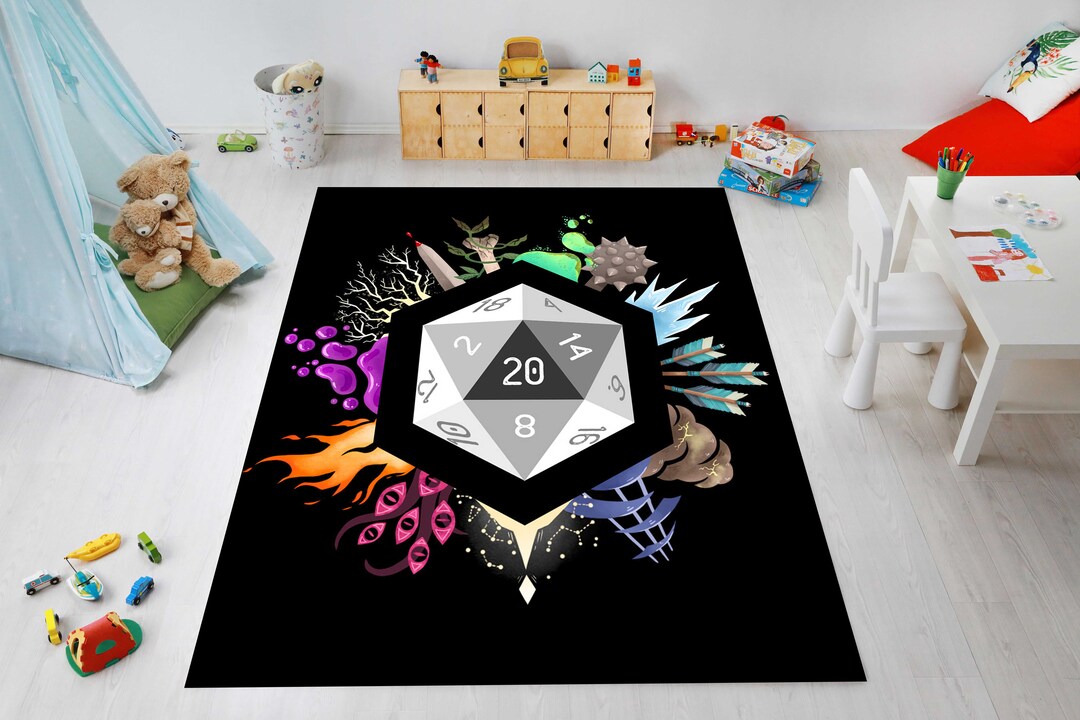 Dungeons Dragons Rug, Dice Carpet, DND Theme Rug, Game Map, Boys Room ...