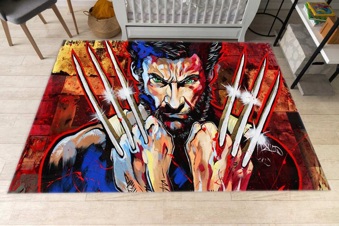 Wolverine Rug, X-men Rug, Pastel Painting Pattern Rug, Boys Room Carpet ...