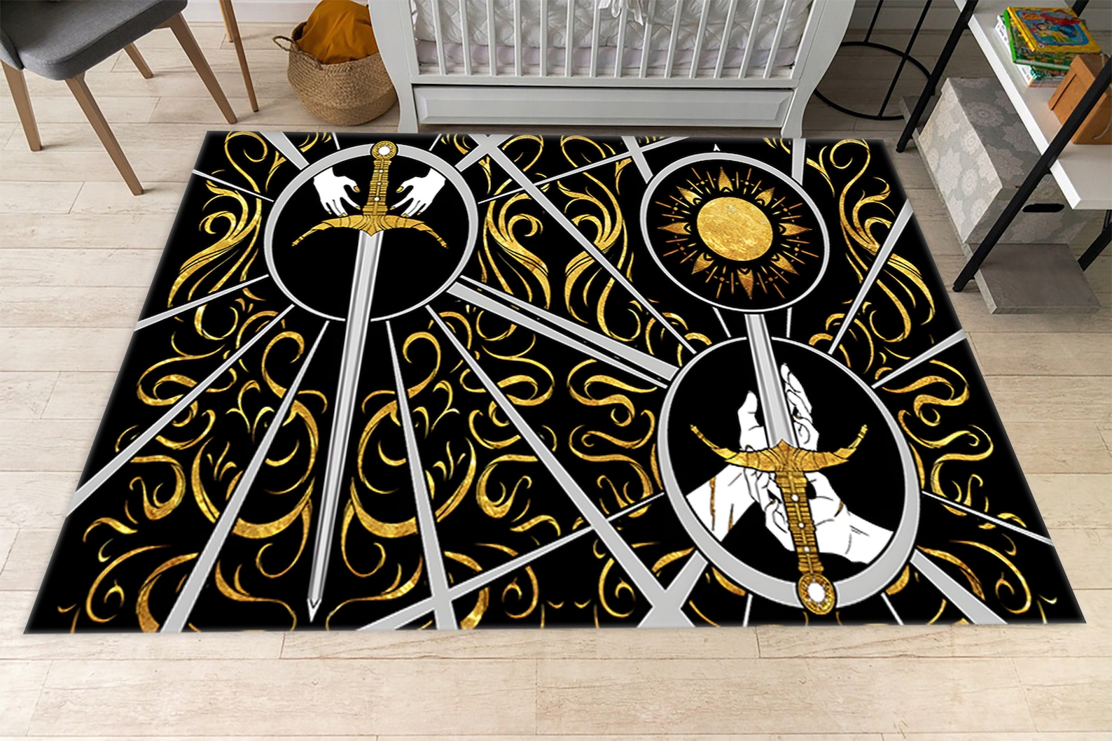 Sword Rug, Illustration Rug, Pop Art Rug, Shining Rug, Home Decor Rug ...