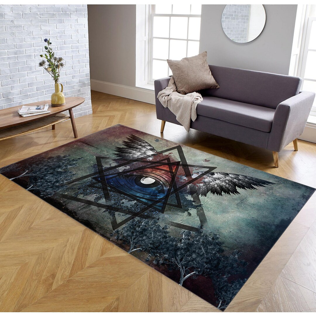 All Seeing Eye Rug, Illuminati Rug, Angle Rug, Triangle Pattern, Rug ...