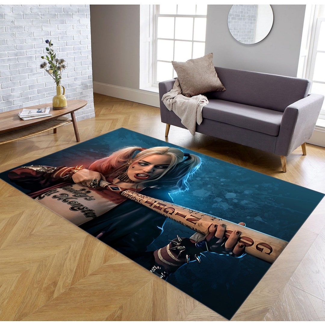 Harley Quinn Rug, Harley Quinn Decor, Kids Room Rug, Girls Room Decor ...