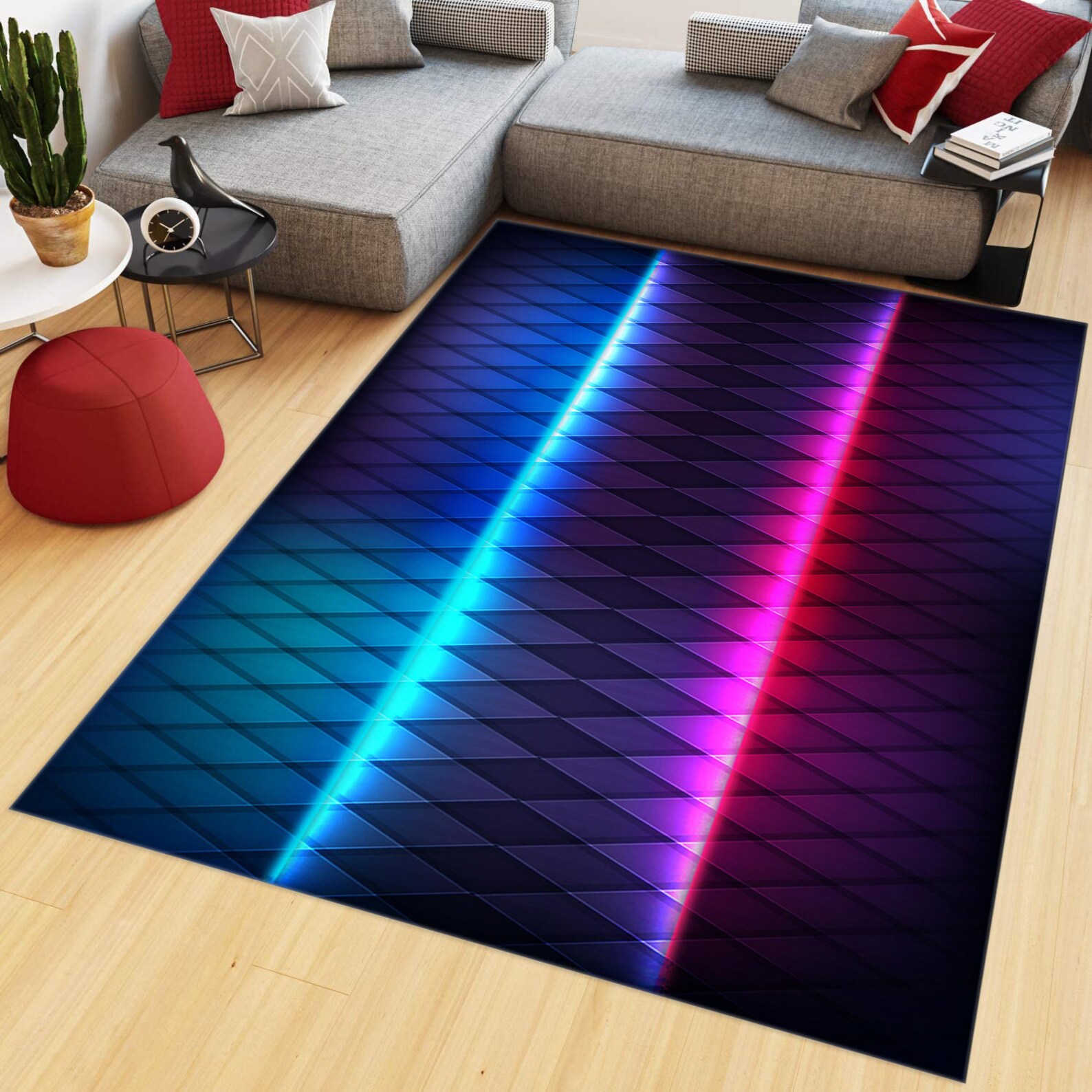 Gamer Rug, Gaming Room Rug, Neon Look Rug, Shining Rug, E-sports Rug ...
