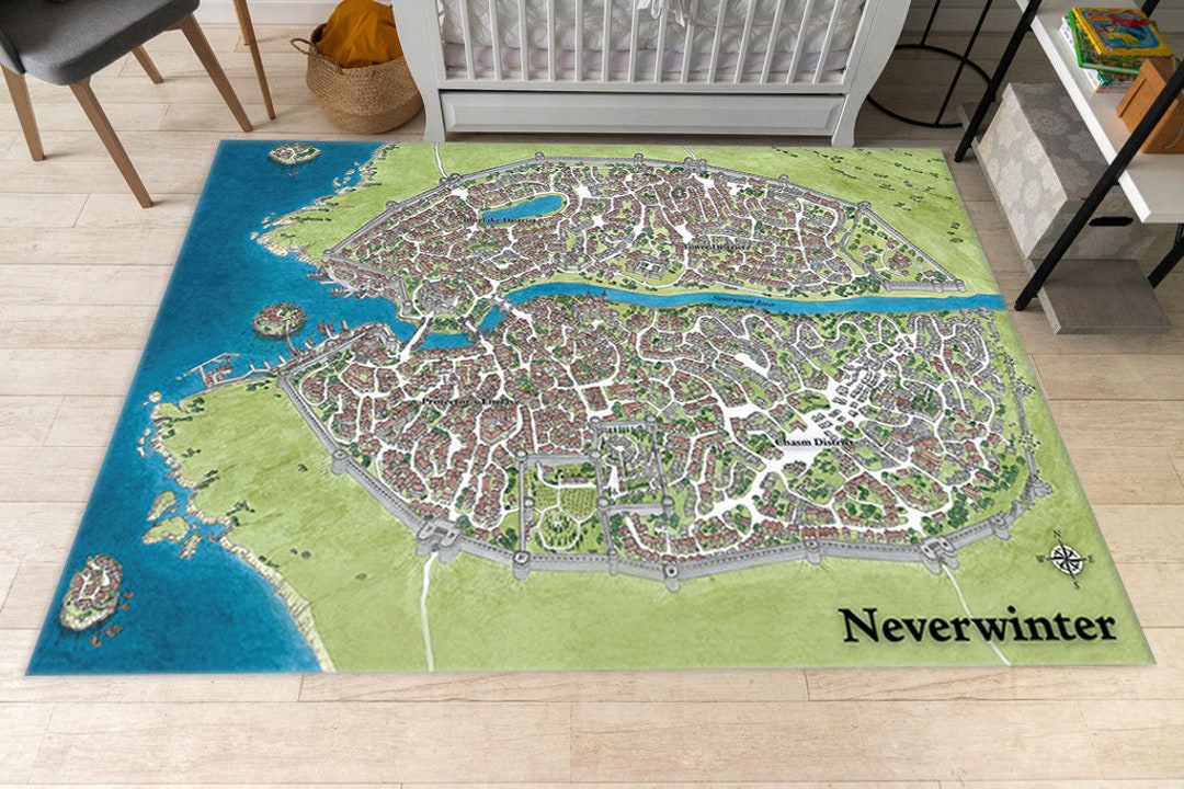 Dungeons Dragons Rug, Neverwinter Map, DND Map Rug, Game Map, Boys Room ...