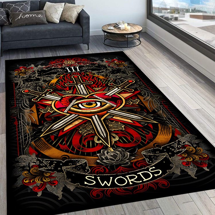 Sword Rug Swords Decor Knife Rug Gamer Rug Gaming Room - Etsy