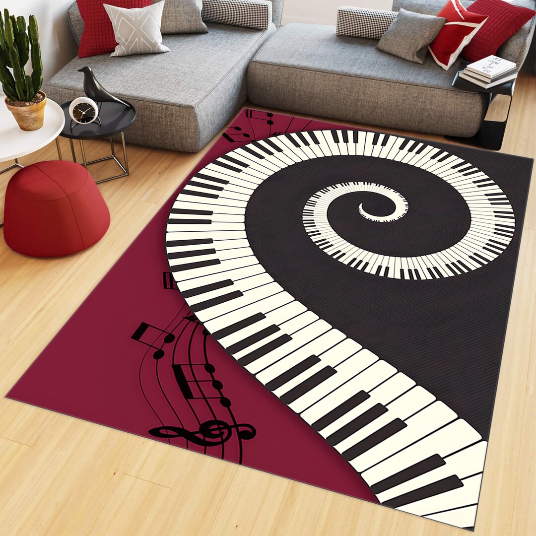 Music Rug, Piano Rug, Musical Ambiance Rug, Living Room Rug, Home Decor ...