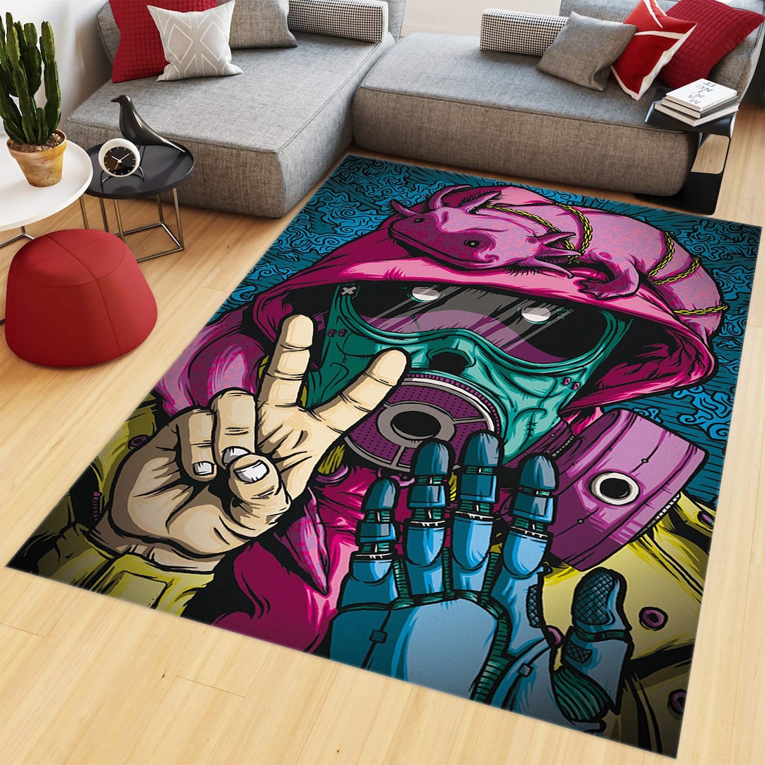 Ghetto Rug, Graffiti Rug, Thug Life Rugs, Gasmask Themed Rug, Home ...