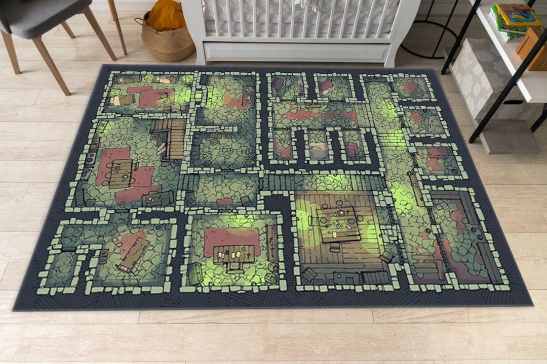 Dungeons Dragons Rug, Jail Map, DND Map Rug, Game Map, Boys Room Decor ...