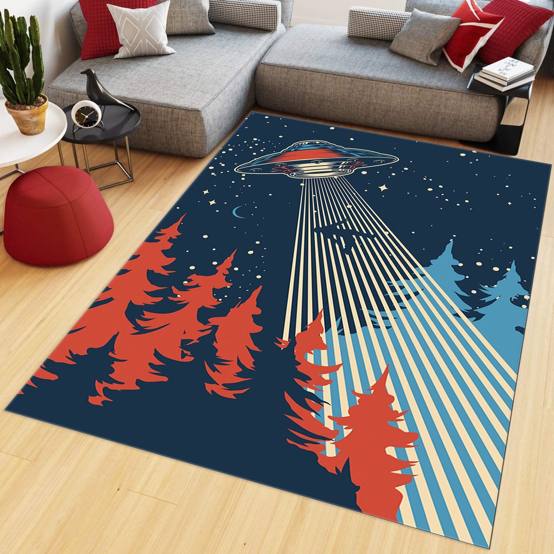 Ufo Rug, Alien Rug, Space Ship Rug, Boys Girls Room Rug, Personalized ...