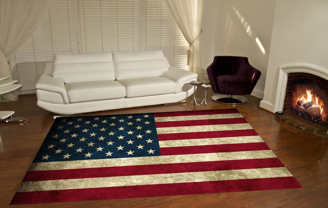USA Flag Rug, America Flag Rug, United States Flag Rug, Modern Rug ...