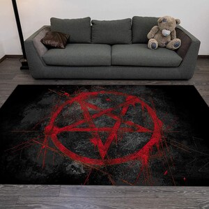Satan Rug, Pentagram Rug, Witch Rug, Devil Rug, Ritual Rug, Room Decor ...