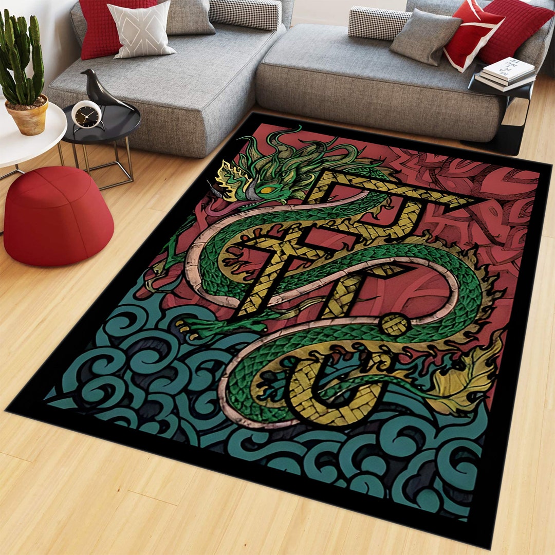 Dragon Rug, Anime Rug, Cool Rug, DND Rug, Modern Rug, Gift for Boys ...