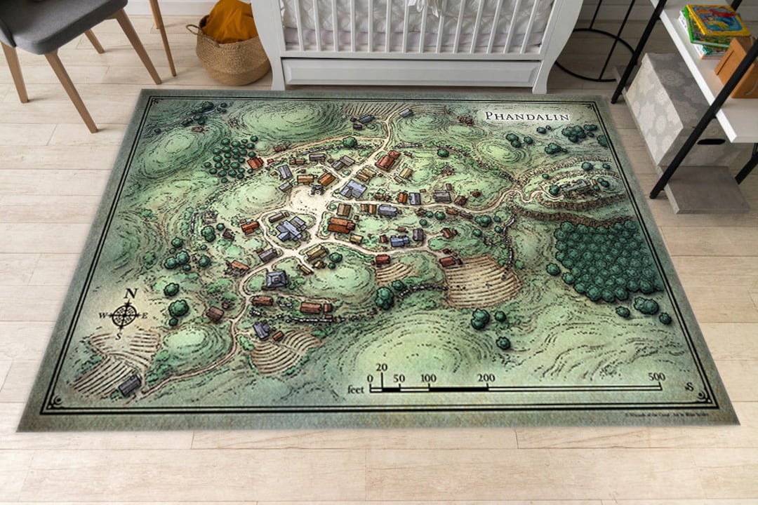 Dungeons Dragons Rug, Phandalin Map, DND Map Rug, Game Map, Boys Room ...