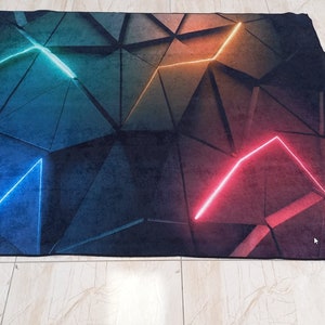 Gamer Rug, Gaming Room Rug, Neon Look Rug, Shining Rug, E-sports Rug ...