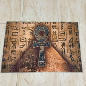 Ankh Rug, Egypt Rug, Hieroglyph Rug, Eye of Ra Rug, Ancient Rug ...
