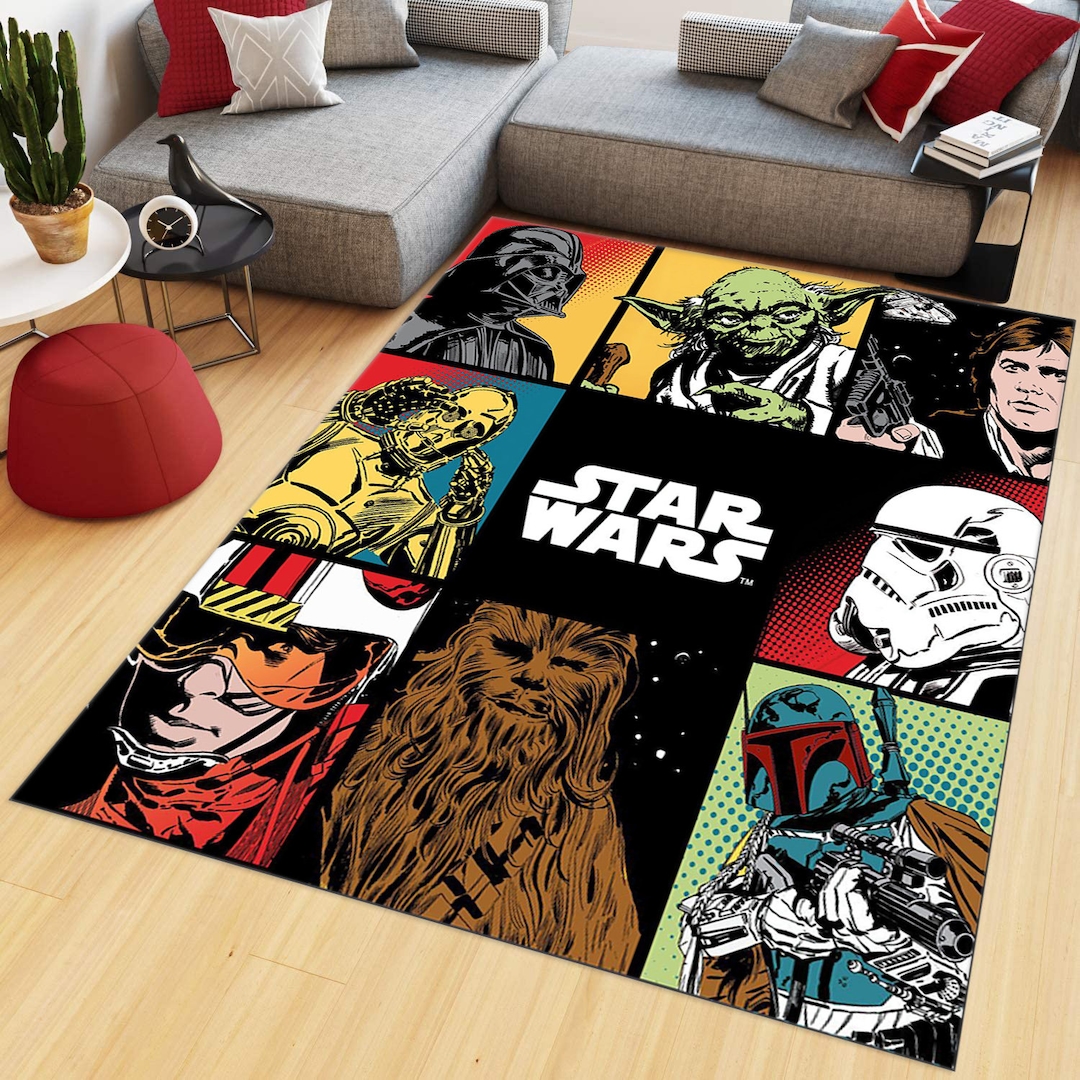 Starwars Rug, Star Wars Rug, Darth Vader Rug, Kids Room Rug, Black Rug ...