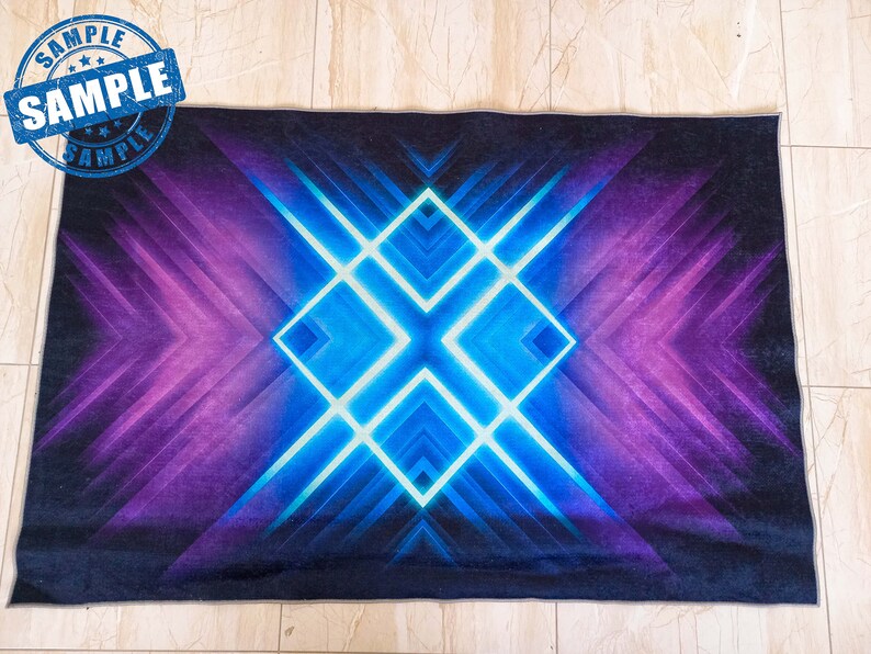 Gamer Rug Gaming Room Rug Neon Look Rug Shining Rug - Etsy