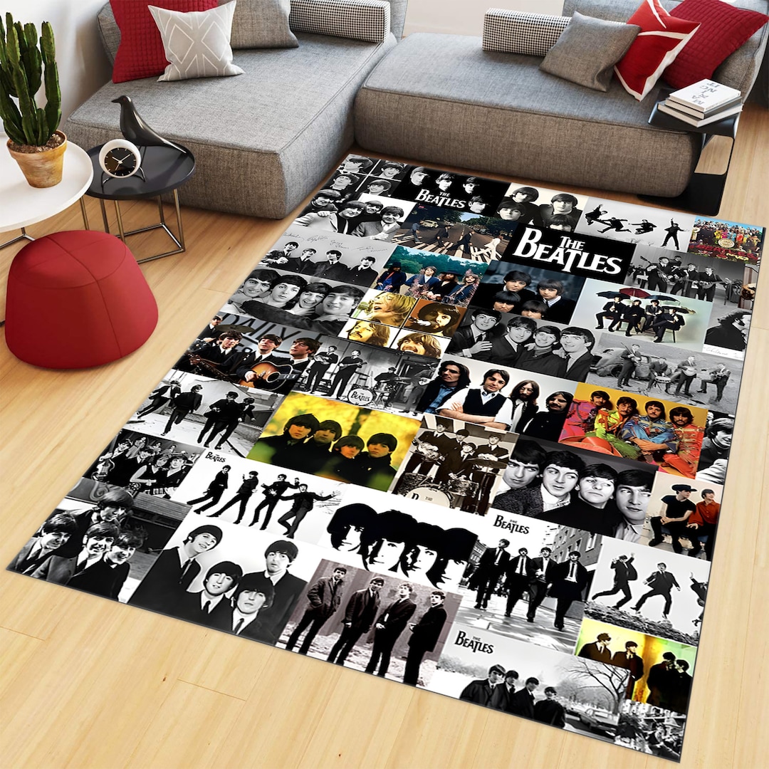 The Beatles Rug, Music Band Rug, Living Room Rugs, Gİft for Him Her ...