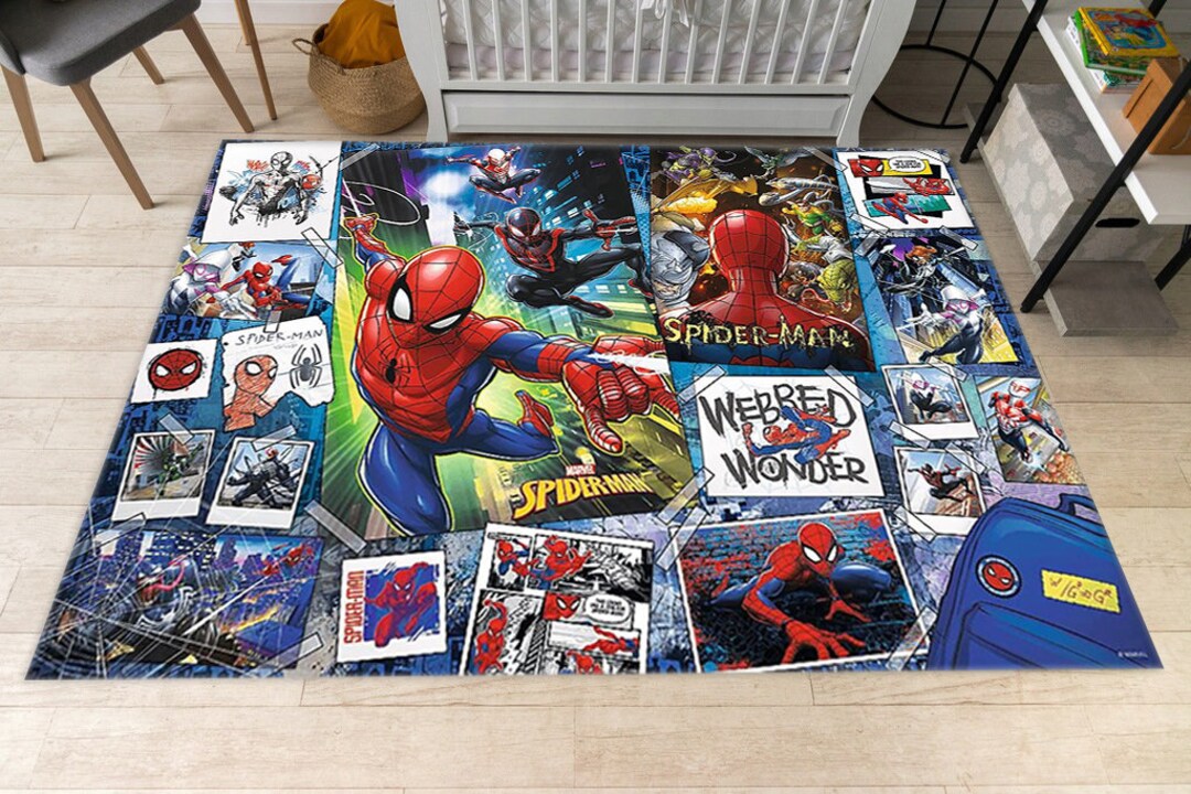 Spiderman Rug, Spider Man Rug, Kids Room Decor, Boys Room Rug, Birthday ...