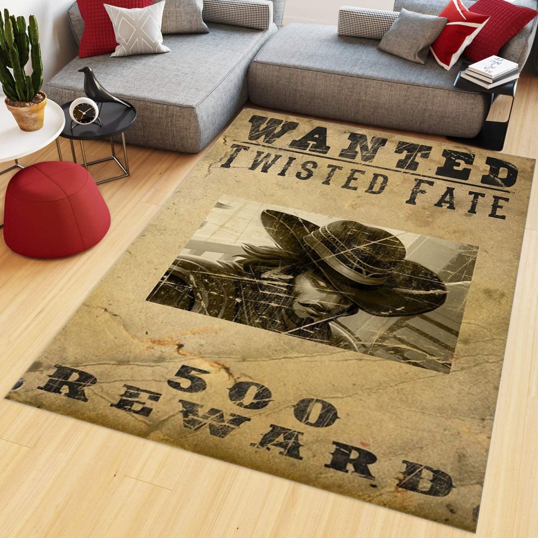 Twisted Theme Rug, Wanted Poster Decor, Gamer Rug, Gaming Room Rug ...