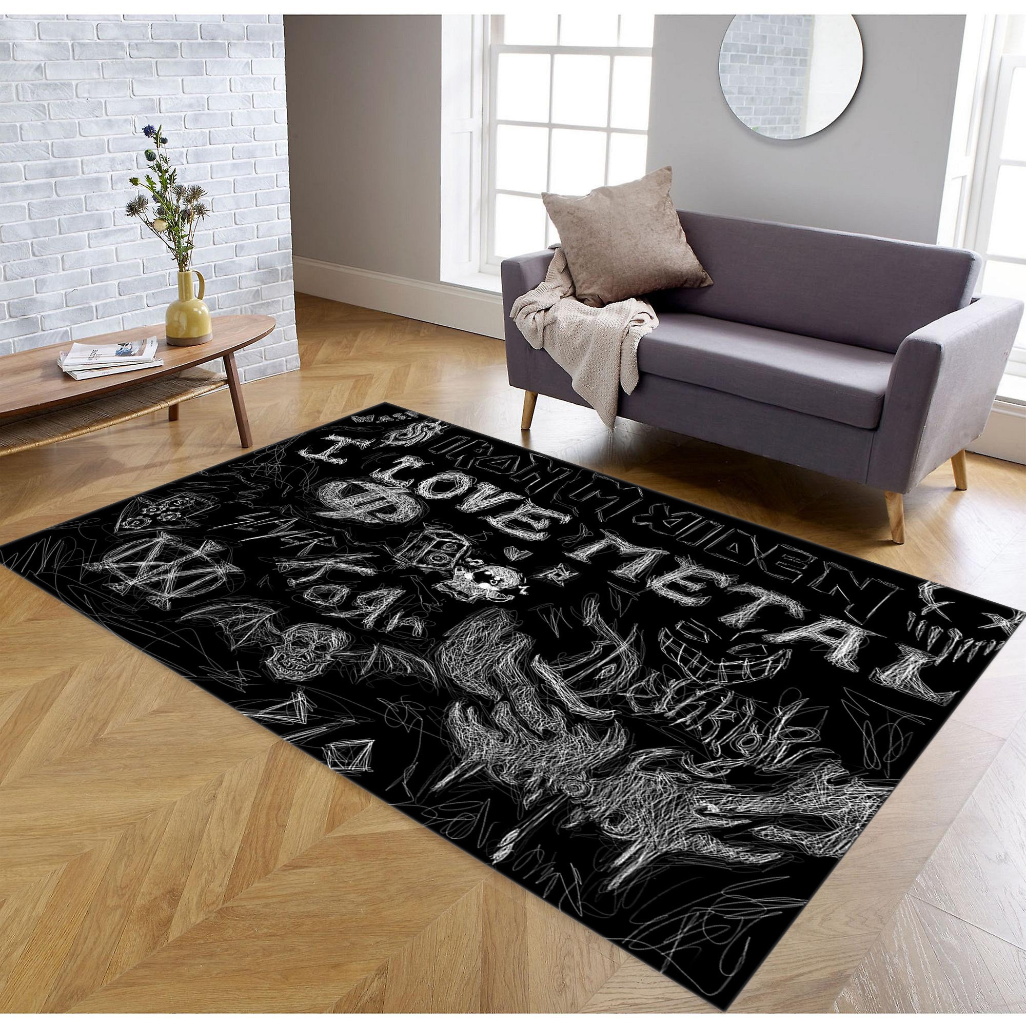 Rock Music Rug, Heavy Metal Rug, Rock Groups Rug, Cool Logos Rug ...
