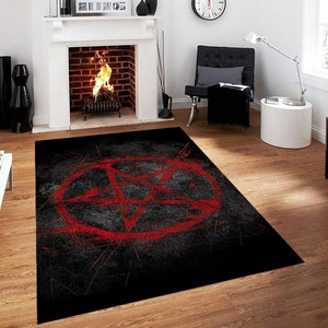 Satan Rug, Pentagram Rug, Witch Rug, Devil Rug, Ritual Rug, Room Decor ...