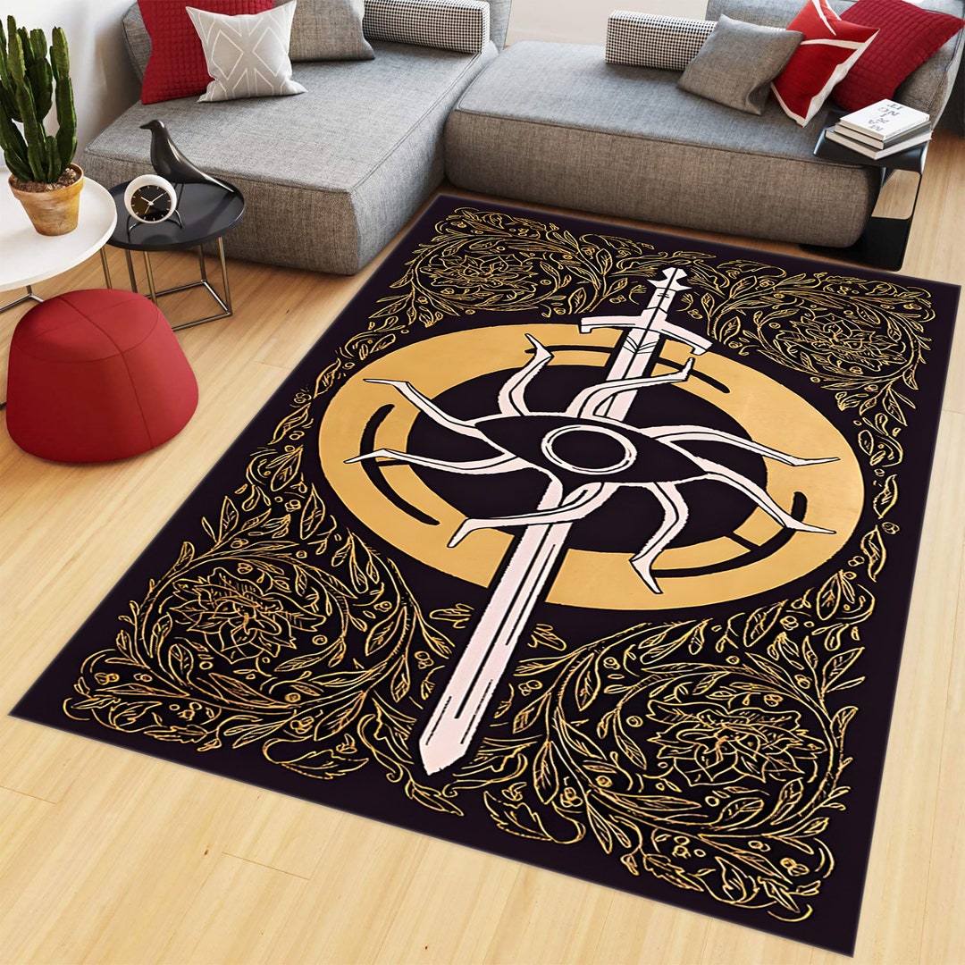Dragon Armor Rug, Sword Rug, Evil Eye Rug, Fantasy Rug, Home Decor Rug ...