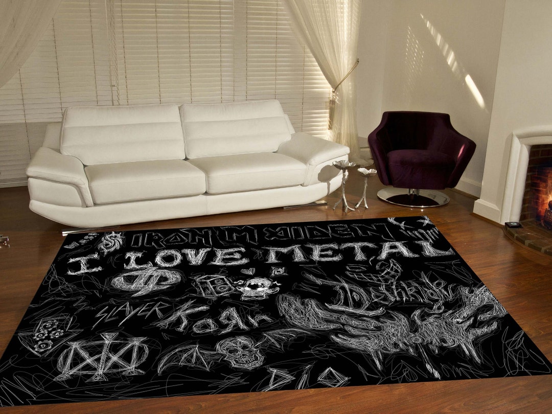 Rock Music Rug, Heavy Metal Rug, Rock Groups Rug, Cool Logos Rug ...