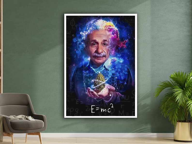Banksy Einstein Canvas , Graffiti Wall Art, Banksy Wall Art, Office ...