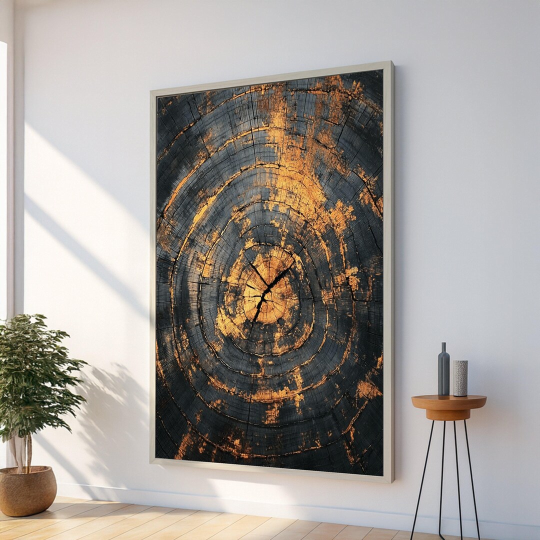 Rustic Tree Rings Canvas Wall Art, Vintage Wood Home Decor, Natural ...