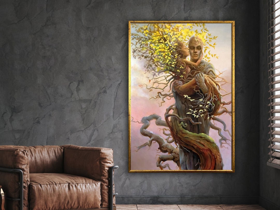 Tree Couple Canvas Art, Couple Canvas, Love Wall Art, Nature Canvas ...